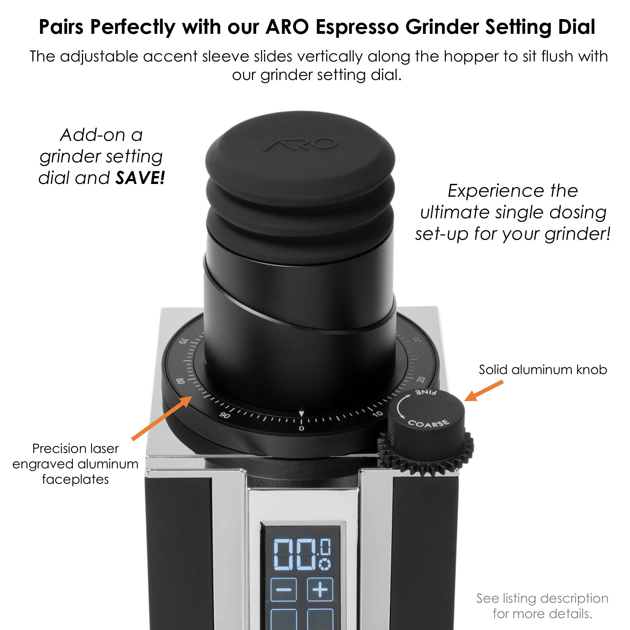 ARO Espresso™ Aluminum Single Dose Hopper for Eureka Migon