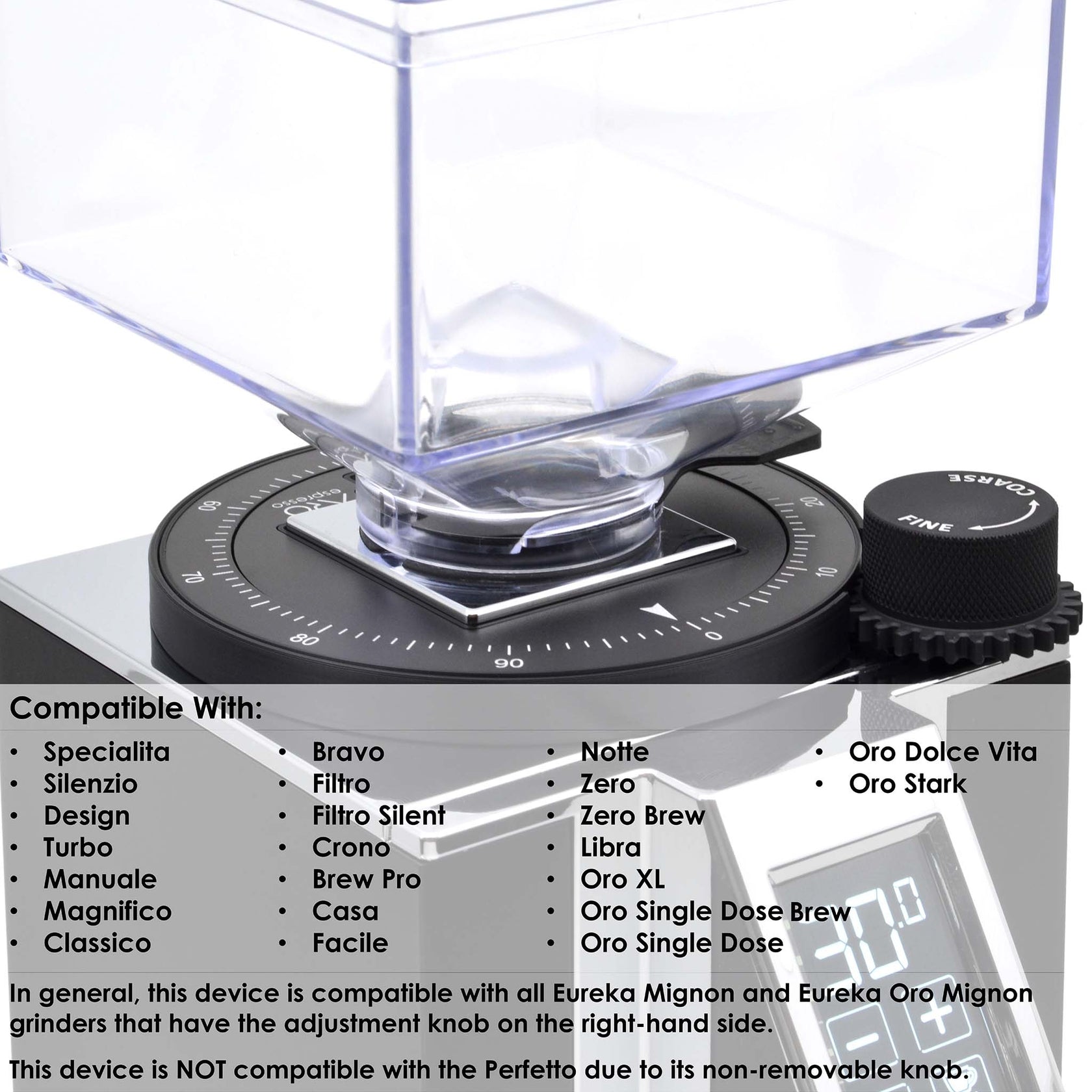 ARO Espresso™ Aluminum Grinder Setting Dial for Eureka Mignon | Solid