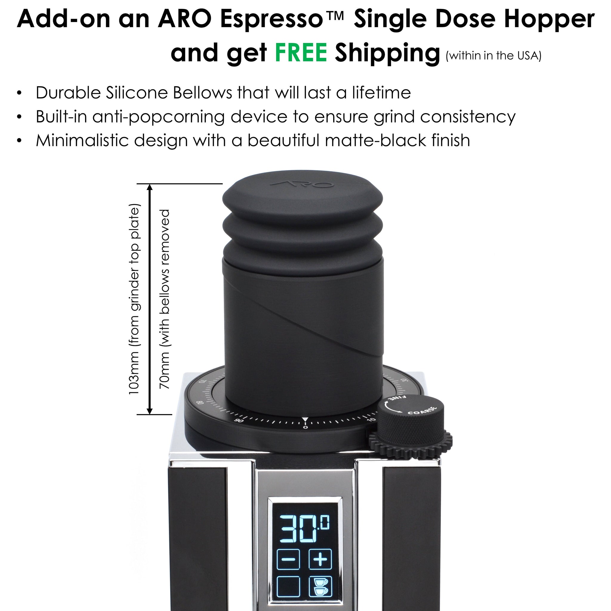 ARO Espresso™ Aluminum Grinder Setting Dial for Eureka Mignon | Solid